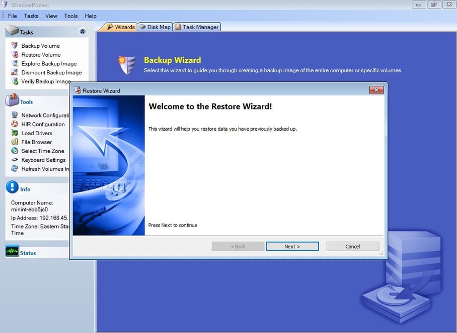 Using the StorageCraft Recovery Environment to Restore a System Volume