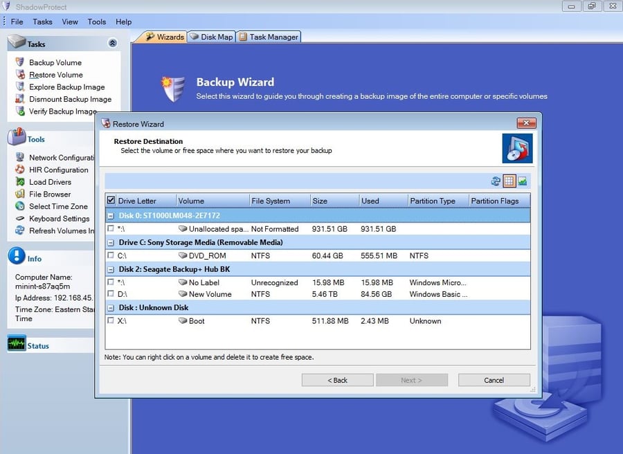 Using the StorageCraft Recovery Environment to Restore a System Volume